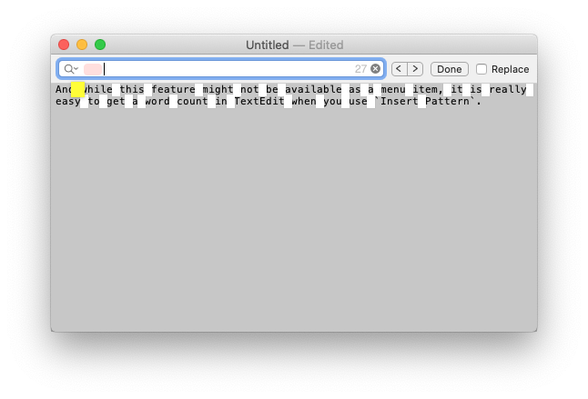 Textedit Patterns Word Count Character Count Finding And Replacing Codemzys Blog